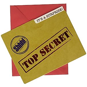Amscan Party Supplies Top Secret Large Novelty Invitations (8 Ct), 4 3/4" x 6", Multi