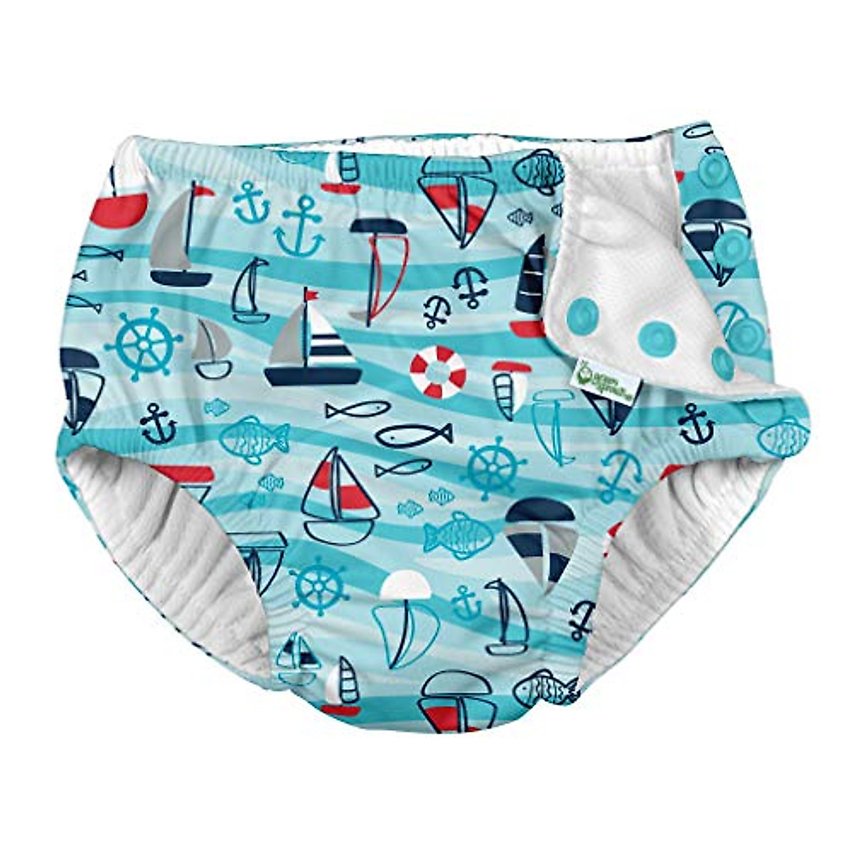 i Play Boys Reusable Absorbent Baby Swim Diapers Aqua Wavy Nautical 24 Months