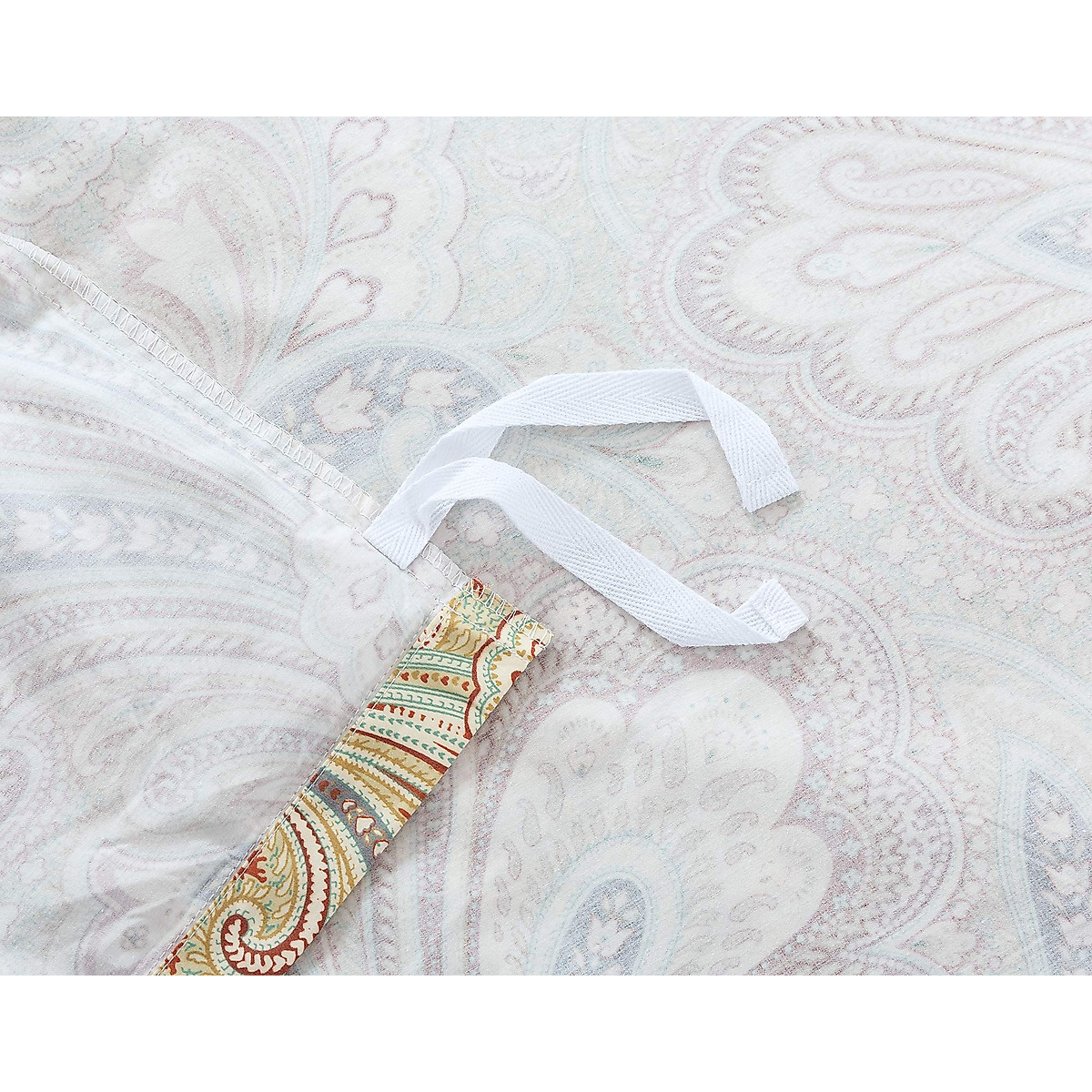 Eikei Boho Paisley Print Luxury Duvet Quilt Cover and Shams 3pc Bedding Set Bohemian Damask Medallion 350TC Egyptian Cotton Sateen (Rust, Queen)