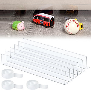 Soaoo 24 Pcs Clear Toy Blockers for Furniture 24'' L x 1.6'' W x 3.2'' H Under Bed Blocker Plastic Under Couch Blocker Couch Stoppers to Prevent Toys Pets from Getting Under Sofa Bed, Easy to Install
