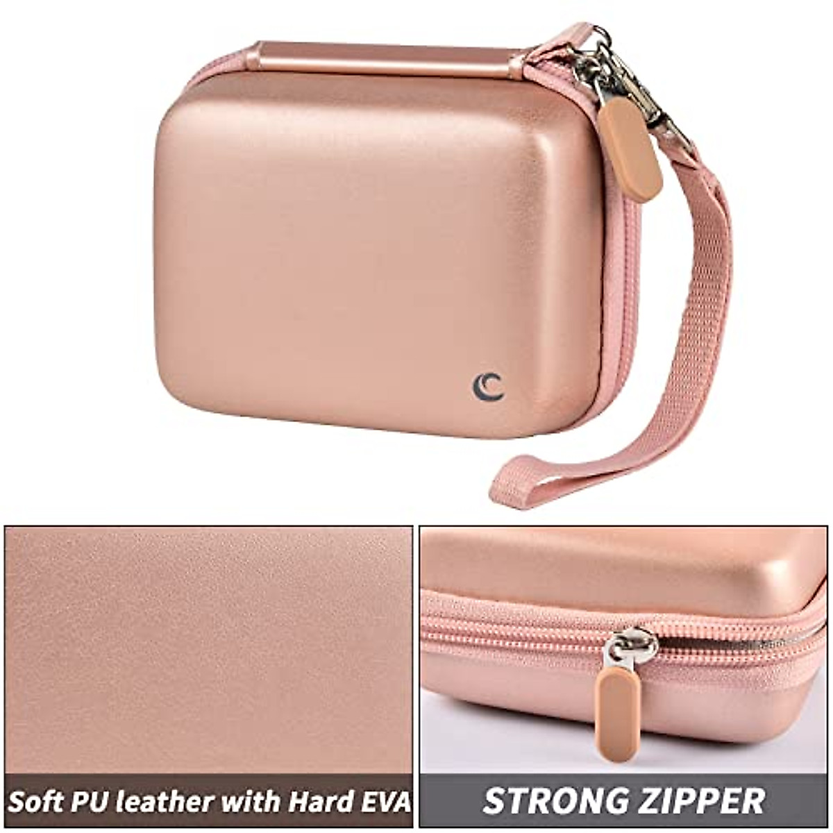 Carrying & Protective Case for Digital Camera, AbergBest 21 Mega Pixels 2.7" LCD Rechargeable HD/Kodak Pixpro/Canon PowerShot ELPH 180/190 / Sony DSCW800 / DSCW830 Cameras for Travel - Rose Gold