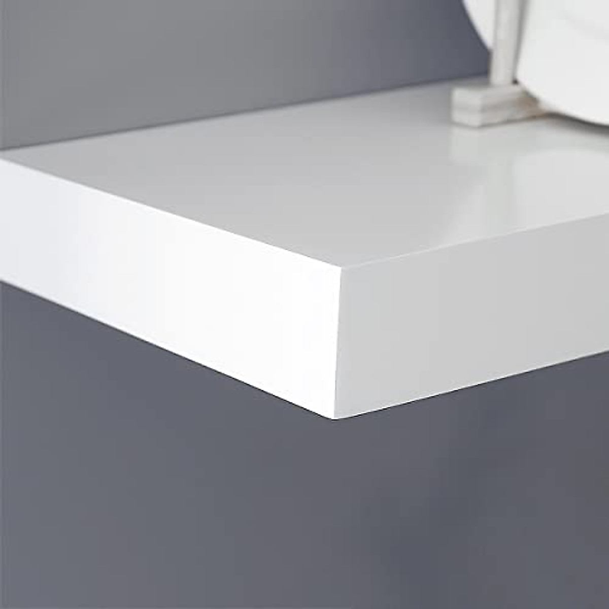 RANK Floating Shelves 2 Pack Modern Display Wall Shelf for Bedroom, Bathroom, Living Room and Kitchen, Deeper Than Others (White, 23.6" L x 11.5" D x2 T)