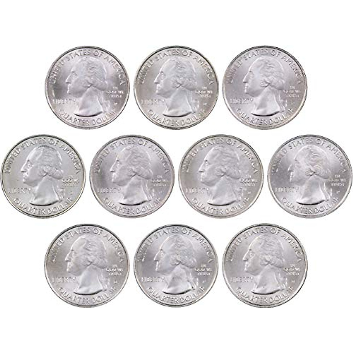 2012 P&D National Park Quarter 10 Coin Set Uncirculated Mint State 25c