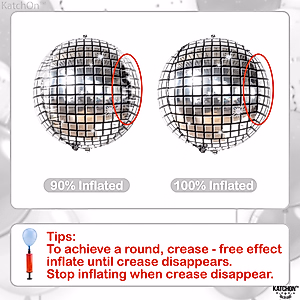 KatchOn, Big Silver Disco Ball Balloons - Pack of 6, Disco Party Decorations | 4D Sphere Disco Balloons for Disco Bachelorette Party Decorations | New Years Balloons for New Years Decorations 2025
