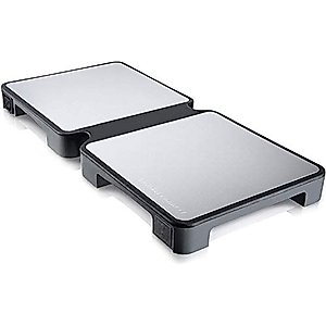 HotMat Connect Food Warmer Tray - Foldable with Silicone and Adjustable Temperature - Modular Compact Warming Plate for Home Dinners, Parties and Buffets - Grey, 2-Dish (1-Pack)