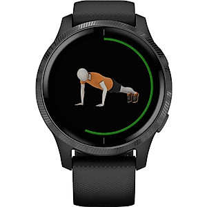 Garmin Venu GPS Smartwatch, 43mm, Lightweight, 5 ATM Waterproof, Phone-Free Music, Built-in Sports APPs, Smart Notifications, Advance Sleep Monitoring, Ghost Manta Silicon Brand (43MM, Black | Red)