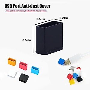 10PCS USB Port Protective Cover,USB A Male Anti Dust Plug Stopper Cap Cover Protector Lids USB Interface Protector for USB Male Ports (Red)