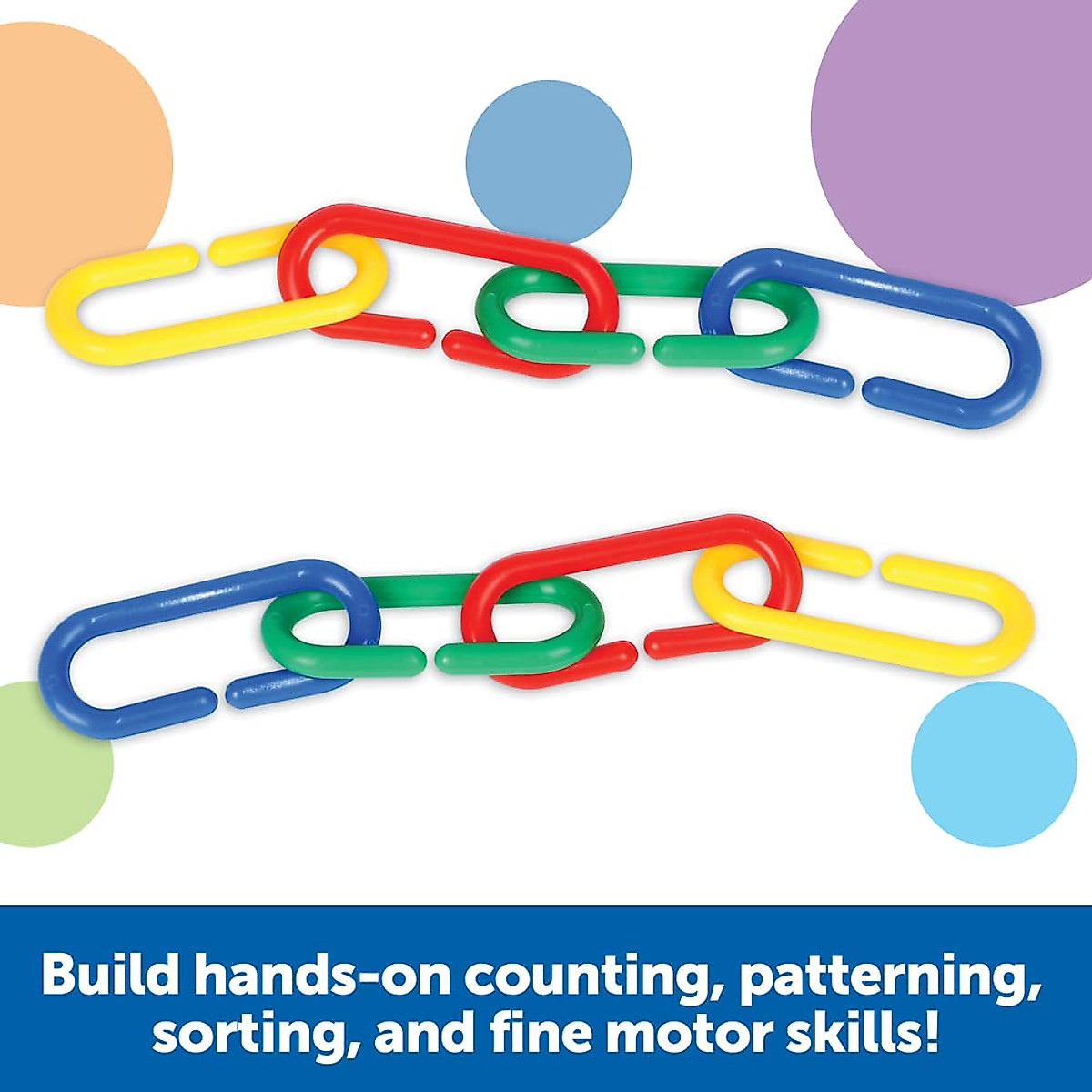 Learning Resources Link 'N' Learn Links - 500 Pieces, Ages 3+, Preschool Learning Supplies, Toddler Learning Toys, Back to School Supplies,Teacher Supplies