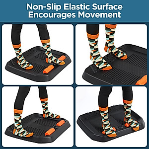 Standing Desk Mat, YESMET Anti Fatigue Mat with Foot Massage Bar, Ergonomic Not-Flat Comfort Mat Standing Mat for Standing Desk Office and Kitchen Floor (Black)