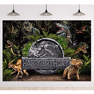 Dinosaur Themed Backdrop for Kids Boys Happy Birthday Party Teens Birthday Dinosaur Photography Background Jungle World Photography Backdrops 6x4ft