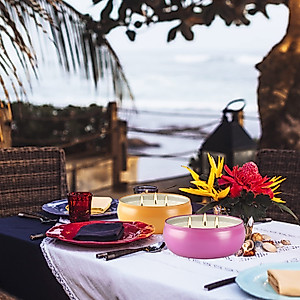 Outdoor & Indoor Citronella Candles,Summer Candle Gift,3-Wick Natural Soy Wax Candle,for Porch Patio Garden Balcony,4 x 12 oz