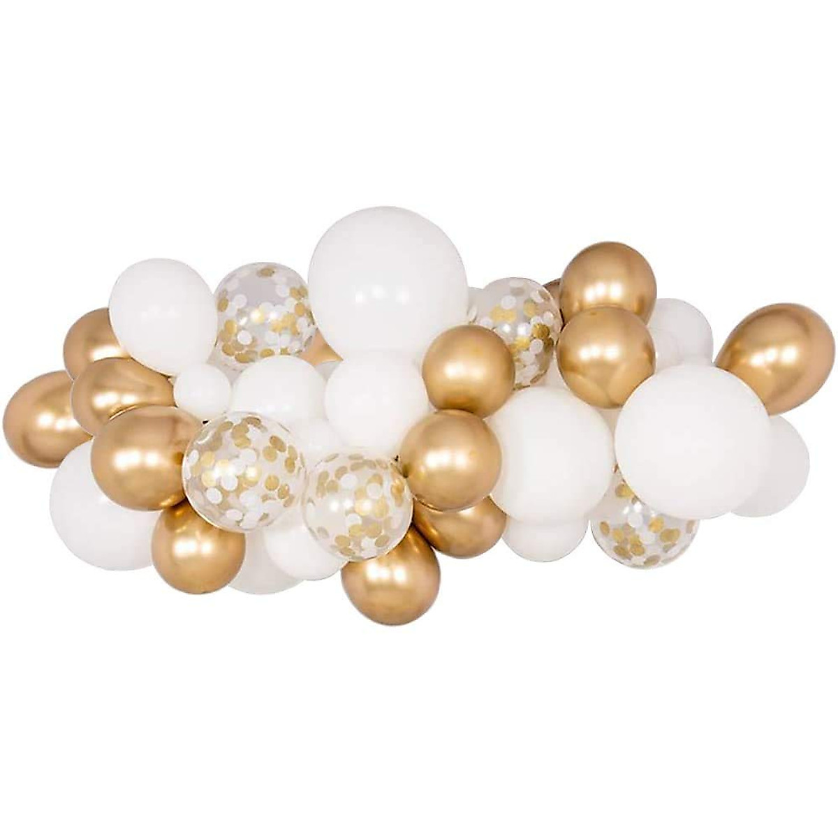 White and Gold Balloon Garland Kit, 60PCS Balloon Garland Including White, Chrome Gold & Confetti Balloons Decorations Backdrop Ideal for Wedding Birthday Baby Shower Bridal Party Decorations