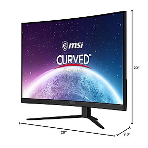 MSI G32C4X, 32" Gaming Monitor, 1920 x 1080 (FHD) Curved Gaming Monitor, 1 ms, 250Hz, FreeSync, 1500R, HDMI, DisplayPort, Tilt Adjustable, Black