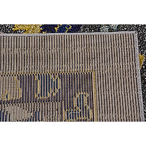 Unique Loom Medici Collection Floral Traditional Vibrant Colors Gray Area Rug (9' 0 x 12' 0)