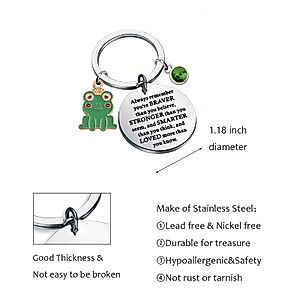 WSNANG Frog Keychain Frog Lovers Gift You Are Braver Stronger Smarter Than You Think Keychain Insect Animal Lover Gift (Frog Always KC)