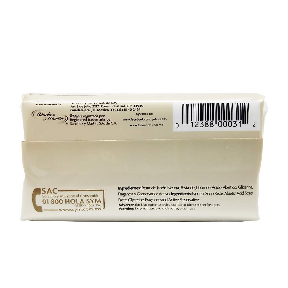 Lirio Dermatologico Bar Soap. Glycerin Enriched Antibacterial Soap. For Daily Use. Suitable for all Skin Types. 5.3 Oz. Pack of 6