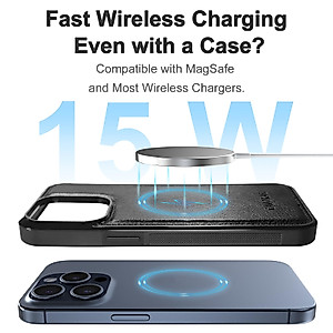 CAVOKAS Case Wallet for iPhone 15 Pro Max Wallet Case with Card Holder, Detachable Magnetic Leather Flip Case, Compatible with MagSafe Wireless Charging, Kickstand Shockproof Cover 6.7 Inch, Black