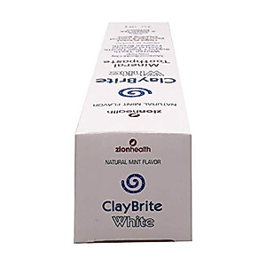 Zion Health ClayBrite White Mineral Toothpaste Natural Mint Flavor 4 oz 120 g