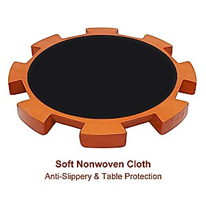 Exqline Mexican Train Hub, Wooden Hub for Mexican Train Dominoes Accessories with Felted Bottom- Solid Pine Dominoes Hub Mexican Train Game