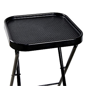 SF-001 | Folding Salon Tray | Tray Station Black on Wheels | Hair Salon Accessories