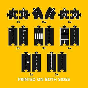 Waytoplay King of The Road, 40 Piece Circuit for Toy Cars - Flexible, Indestructible, and Waterproof - Modular Car Tracks - Made in The Netherlands