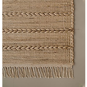 Eco Crave 2x3 Ft Small Jute Natural Area Rug, 100% Hand Woven Rug for Indoor Front Entrance Kitchen & Bathrooms, Non-Slip Low-Pile Floor Carpet, Premium Quality Home Decor.
