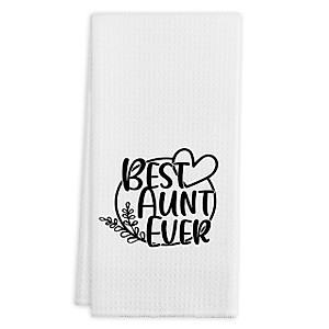Best Aunt Ever Kitchen Towels Tea Towels, 16 X 24 Inches Cotton Modern Dish Towels Dishcloths, Dish Cloth Flour Sack Hand Towel for Farmhouse Kitchen Decor,Gifts for Aunt Auntie