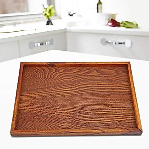 Hyuduo Wood Serving Tray, Rectangle Wooden Serving Trays Platter for Home, Hotel, Tea, Breakfast, Lunch, Dinner, Appetizers, Coffee(35 * 24cm),Vegetable Plate/Fruit Plate/Tray