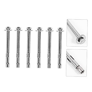 VILLCASE 6 Pcs Bolt Concrete Anchors Brick Anchors Stainless Steel Screws Ground Screw Sleeve Expansion Screw Hex Nut Sleeve Anchor Expansion Sleeve Fixing Anchors Carriage Hex Nuts Bracket