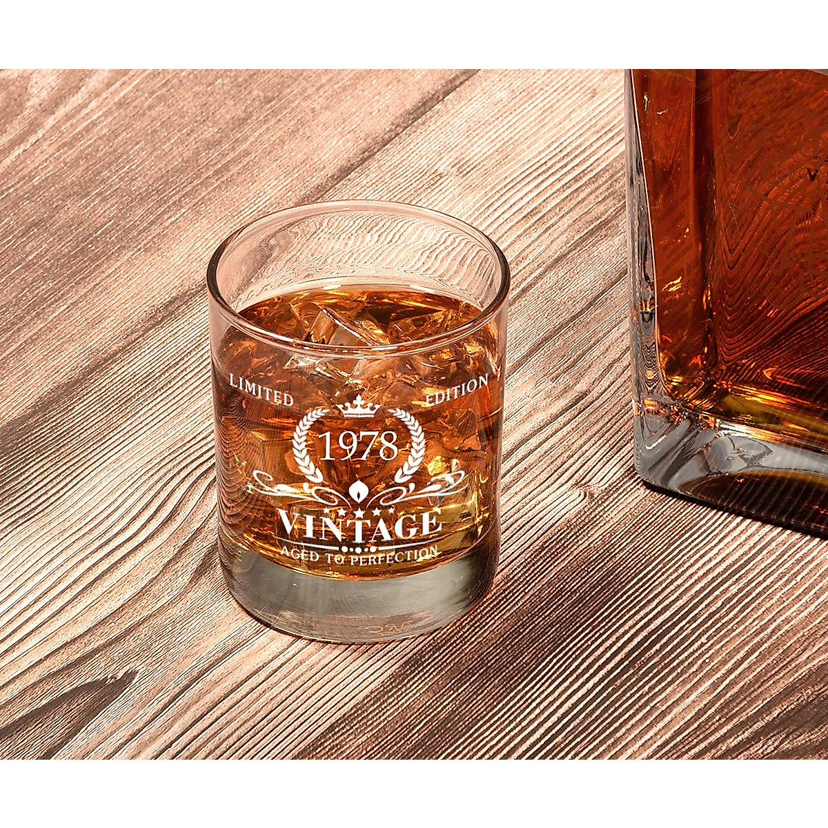 Triwol 1978 46th Birthday Gifts for Men, Vintage Whiskey Glass 46 Birthday Gifts for Dad, Son, Husband, Brother, Funny 46th Birthday Gift Present Ideas for Him, 46 Year Old Bday Party Decoration