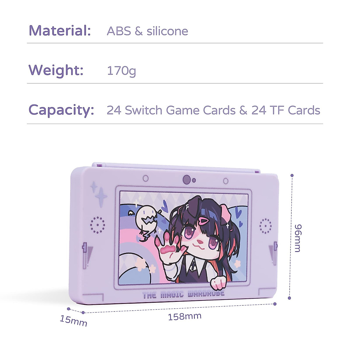 GeekShare Portable Switch Game Card Case-Switch Game Holder Case with 24 Game Card Slots-Game Card Carrying Storage Box Compatible with Nintendo Switch- Magic Wardrobe