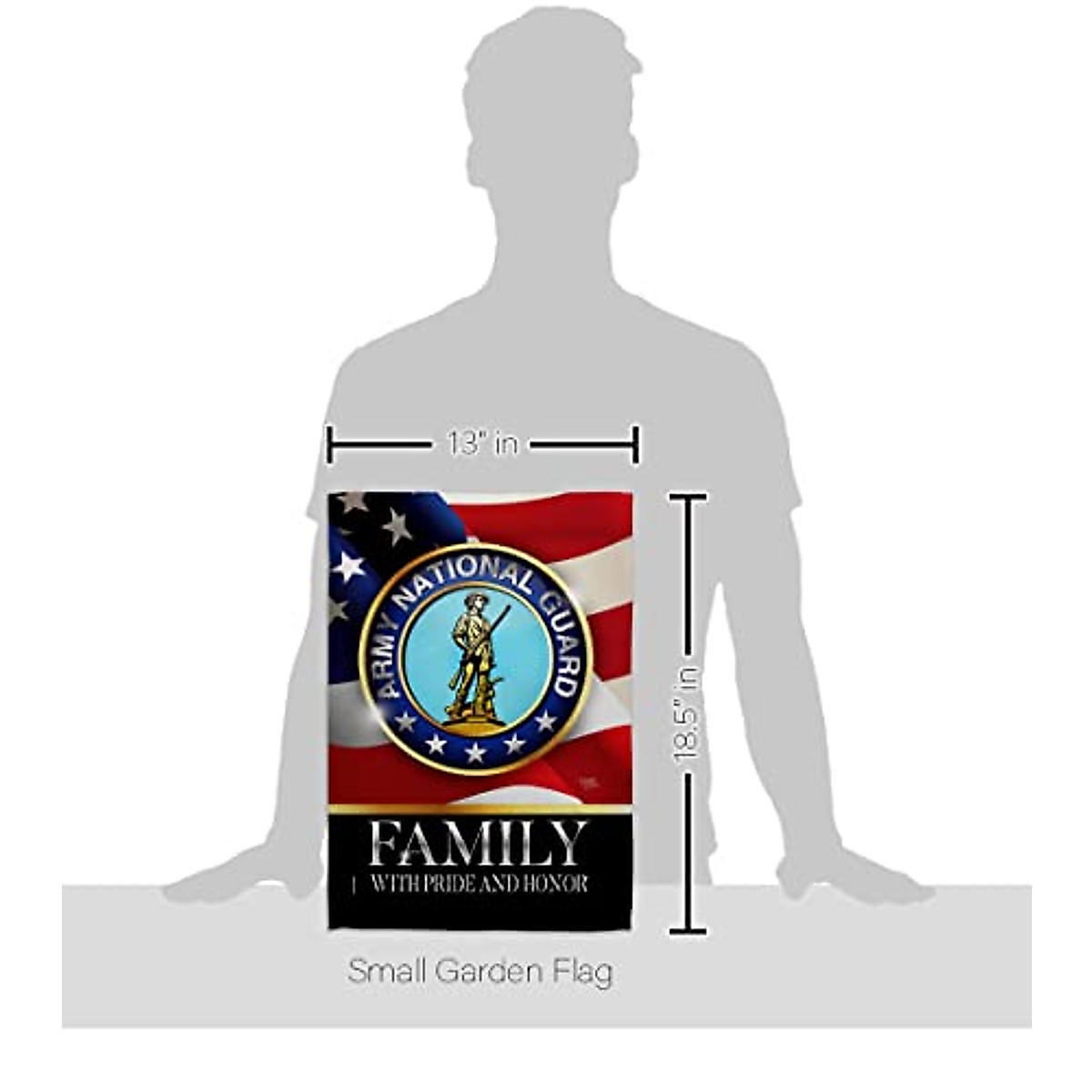 Breeze Decor Army National Guard Family Garden Flag Armed Forces ANG United State American Military Veteran Retire Official House Banner Small Yard Gift Double-Sided, Made in USA