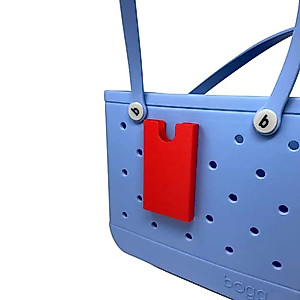 BOGLETS - Phone Holder Charm Accessory Compatible with Bogg Bags - Keep Your Phone Handy with Your Tote Bag - Made in The USA (Red)