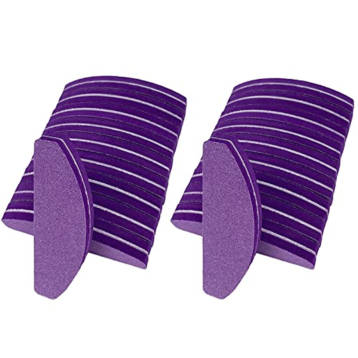 20 PCs Nail Buffers, Double Sided Nail Files Buffer Blocks 100/180 Grit Portable Washable Sanding Buffing File Arc Shape (Purple)