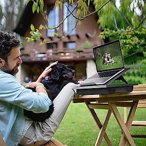Adjustable Lap Desk - with 8 Adjustable Angles & Dual Cushions Laptop Stand for Car Laptop Desk, Work Table, Lap Writing Board & Drawing Desk on Sofa or Bed by HUANUO