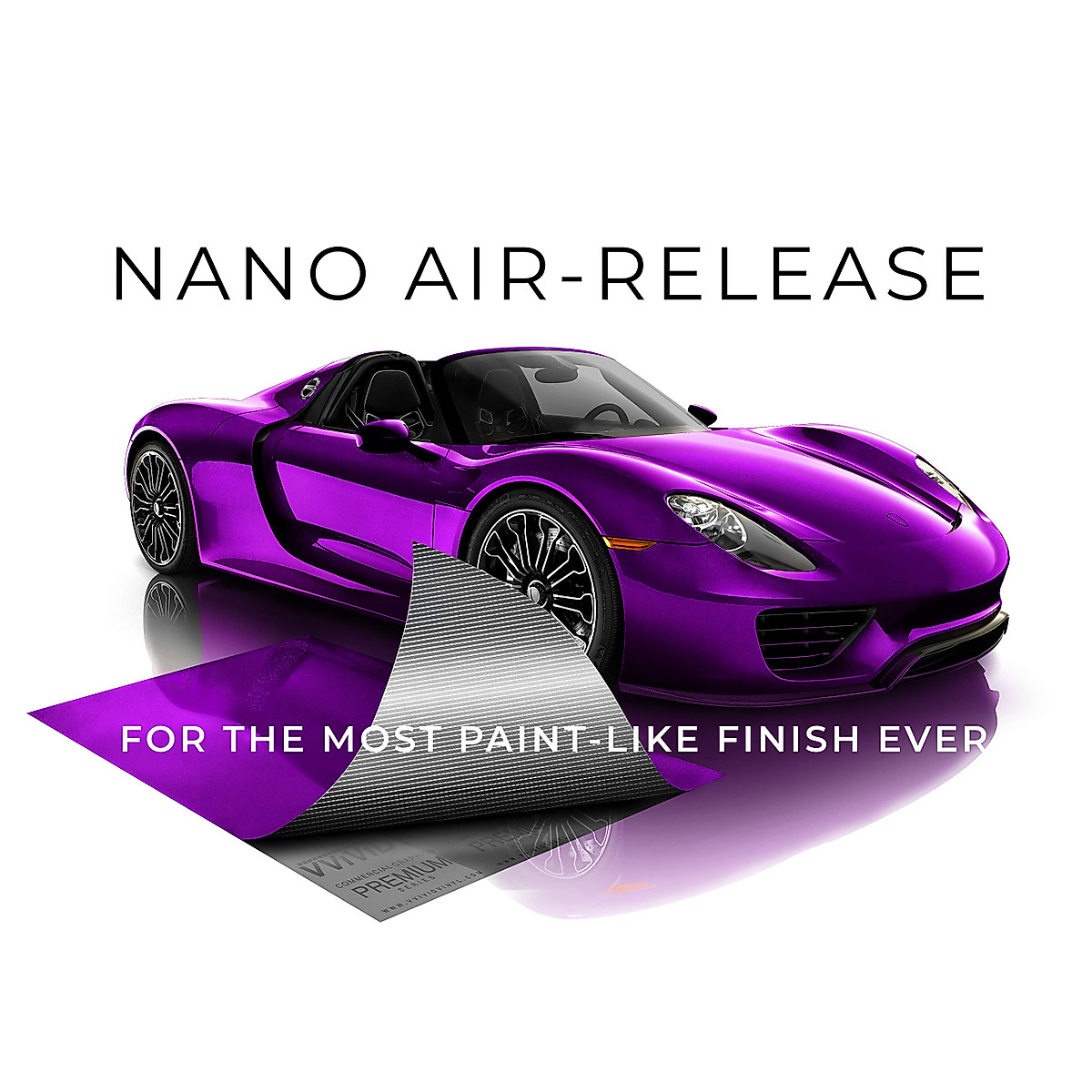 VViViD+ Ultra Gloss Candy Purple Vinyl Car Wrap Premium Paint Replacement Film Roll with Nano Air Release Technology, Stretchable Protective Cap Liner, Self Adhesive (1ft x 5ft)