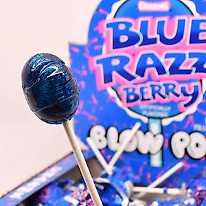 Charms Blow Pops Blue Razz Berry Flavor, 48 Count (Pack of 1)