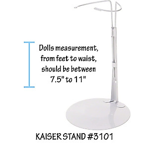 Kaiser Doll Stand 3101 - White Doll Stand for 15" to 20" chubby-waisted Dolls
