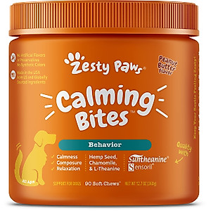 Zesty Paws Calming Soft Chews for Dogs - Composure & Relaxation for Everyday Stress + Multifunctional Supplements for Dogs - Glucosamine Chondroitin for Joint Support
