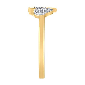 10k Two tone Gold Womens CZ Cubic Zirconia Simulated Diamond Double Love Hearts Ring Measures 7.5mm Long Jewelry for Women