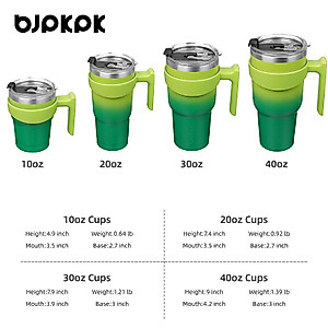 BJPKPK 40 oz Tumbler With Handle Insulated Tumbler With Lid And Straw Stainless Steel Travel Mug Coffee Cups,Bamboo Grove