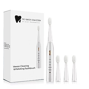 The Veneer Collection Veneer Polishing Toothbrush, Electric Toothbrush Rechargeable, Toothbrush for Veneers (White)