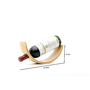 Ohbee Kitchen Wine Bottle Rack - Bamboo Single Bottle Self Balancing Holder Elevate Your Space with The Organic Bamboo Wine Holder