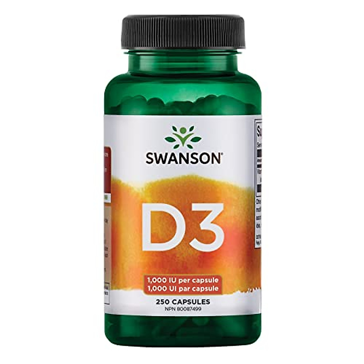 Swanson Vitamin D-3 (cholecalciferol) - High Potency - 1000 IU (25 mcg) 250 Capsules