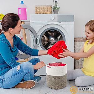 Cotton Rope Storage Baskets Set of 3 – Foldable Toddler Friendly - Holds Laundry Toys & Accessories – Decorative for Room or Shelf - Soft & Durable