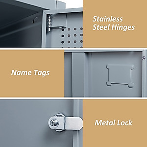 SISESOL Metal Lockers for Employees Steel Locker Large School Locker Metal Wall Locker Office Employee Lock Box 71" Steel Storage Cabinet Storage Locker Cabinet for Home Gym Office School Garage