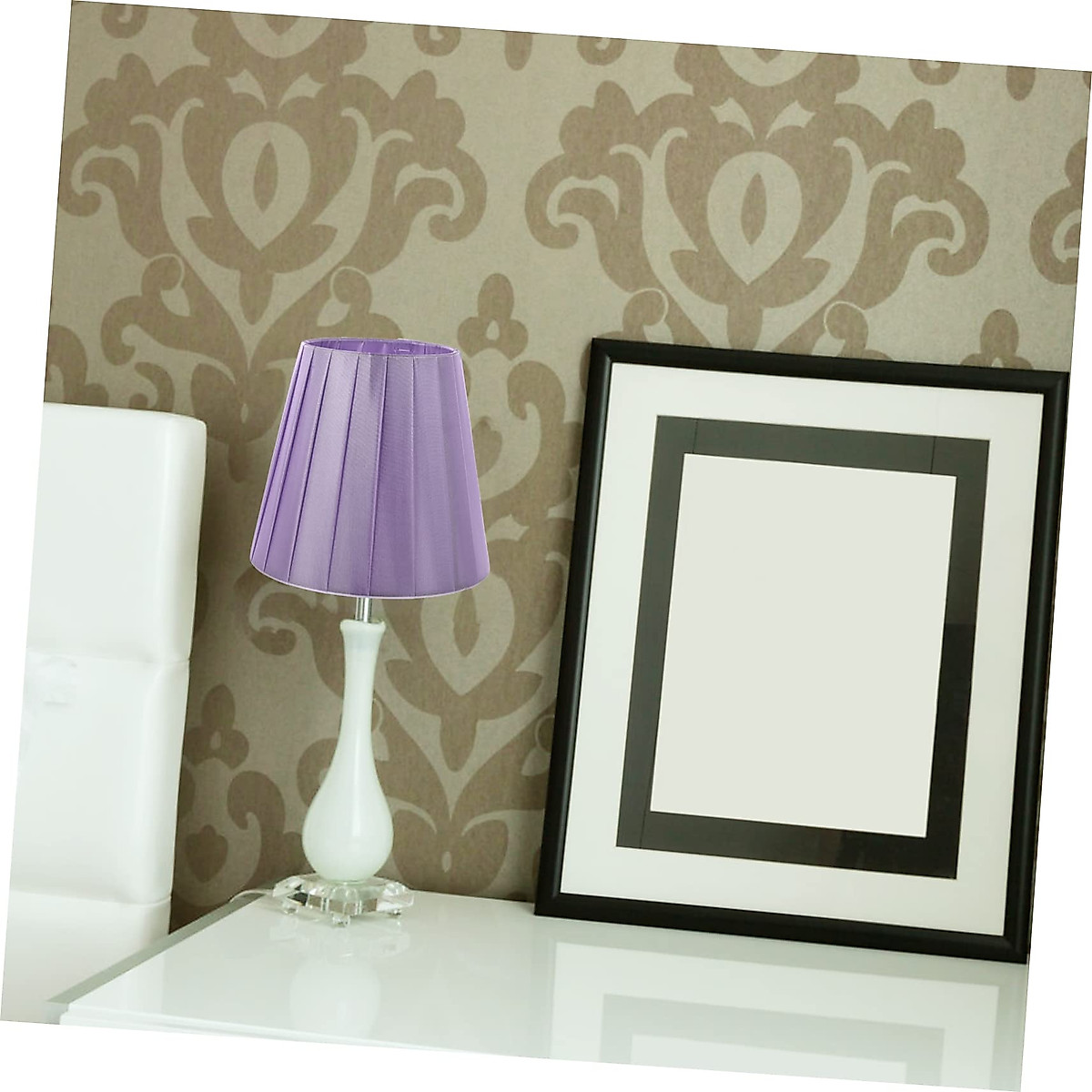 Purple Fabric Drum Lamp Shade for Table Lamps - Clip-on, 5.5x3.5x4.9 Inch