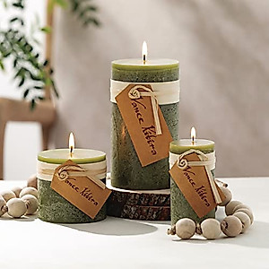 Sullivans Vance Kitira Set of 3 Pillar Candles, Clean-Burning, Environmental-Friendly, Scentless, Real-Wax Candles, Home Décor, Hosting Décor
