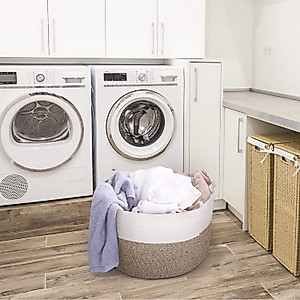 INDRESSME Goodpick Large Jute Toy Storage Basket And XXXL Large Baby Nursery Storage Bin (Set of 2)