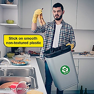 iSYFIX Compost Sticker for Trash Can Bins - 6 pack 5 inch – Premium Self-Adhesive Vinyl, Laminated for Weatherproof, UV Resistant, Perfect label stickers for containers, Ideal Sign for Kitchen, Office